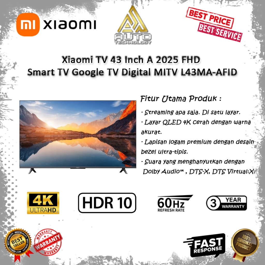 Jual Xiaomi TV 43 Inch A 2025 FHD Smart TV Google TV Digital MITV L43MA ...
