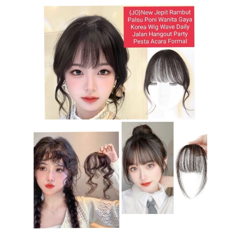 Jual {JO}New Hairclip Jepit Rambut Poni Palsu Wanita Gaya Korea Wig ...