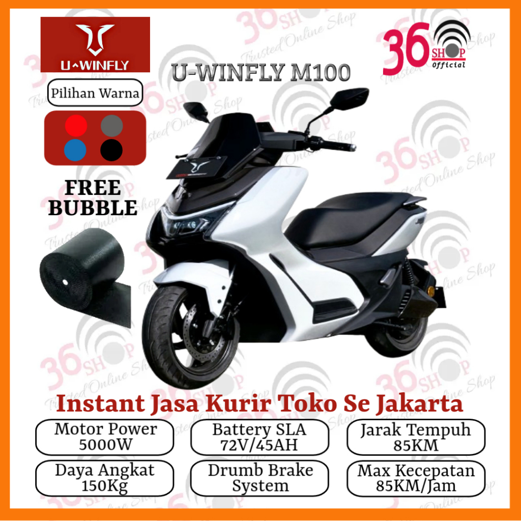 Jual U-Winfly Motor Listrik M100 [ Battery Lithium ] Motor Power 5000W ...