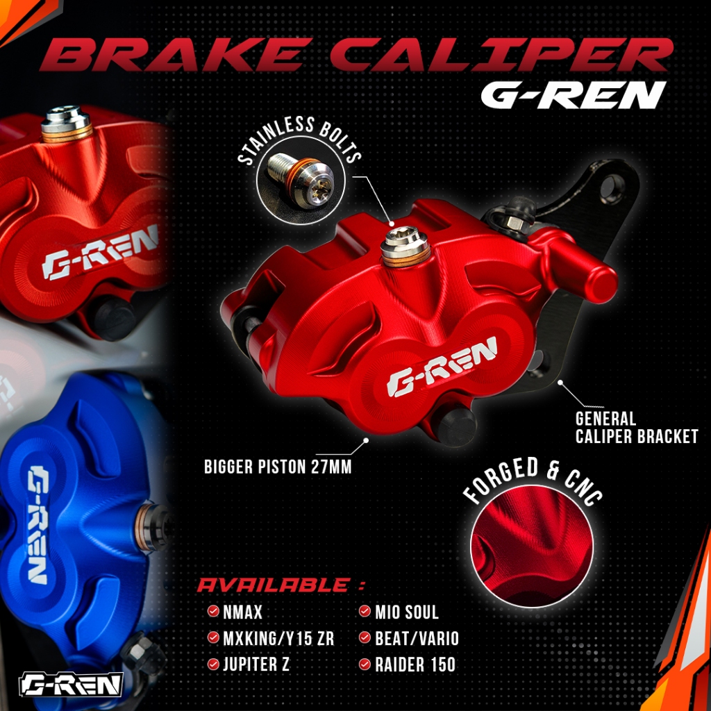 Jual G-REN BRAKE CALIPER GREN NMAX/RAIDER/VARIO/MXKING/MIO SOUL/JUPITER ...