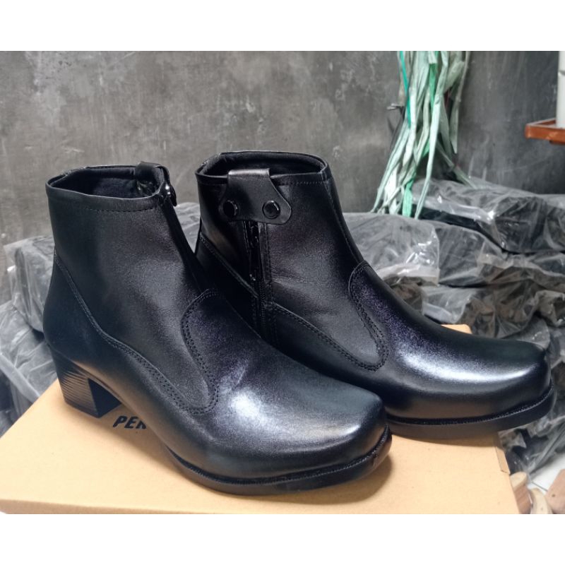 Jual sepatu pdh sus wanita kulit sapi asli sepatu pdh polwan 5cm ...
