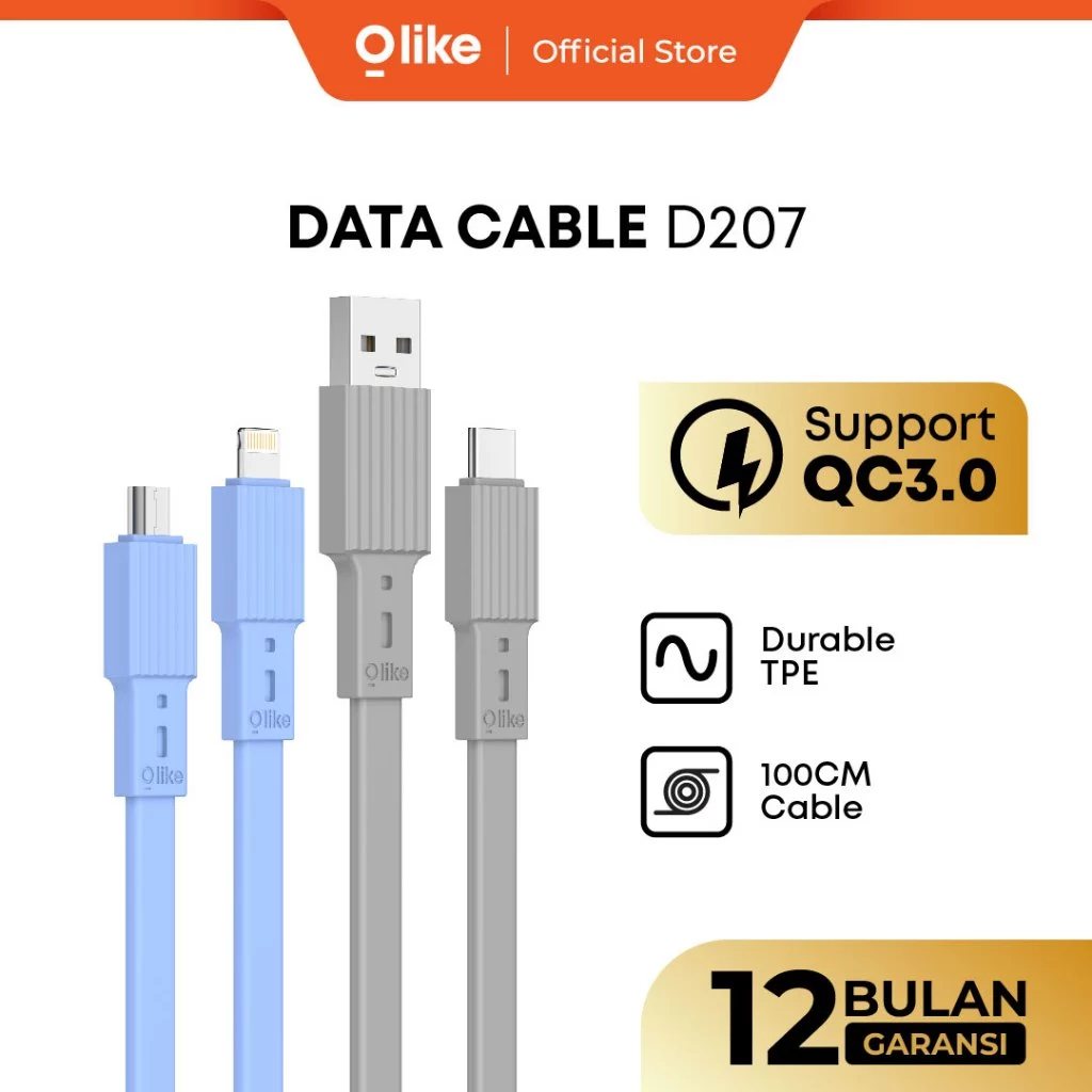 Jual Olike Kabel Data Silky D207 USB to Type C 3A Fast Charging Cable ...