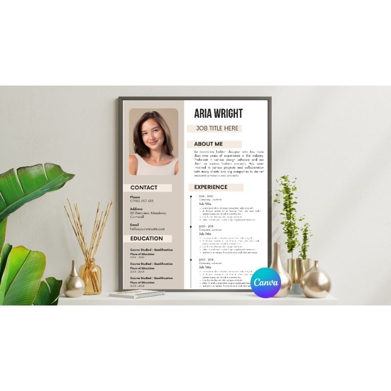 Jual CV Template Canva Aria Wright | Shopee Indonesia