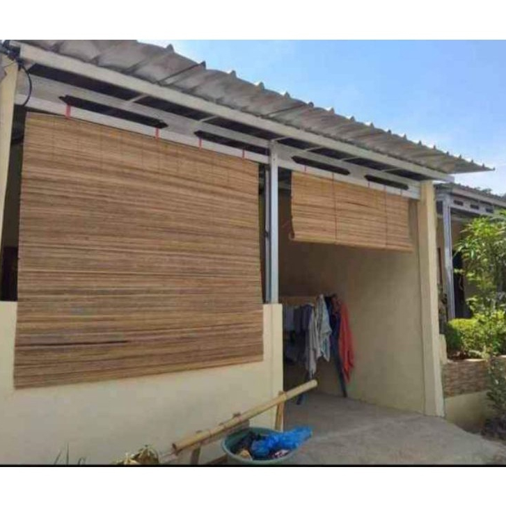 Jual [READY] tirai bambu krey untuk outdoor indoor ukuran lebar 2,5m x ...