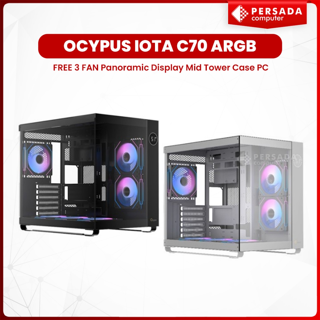 Jual OCYPUS IOTA C70 ARGB - FREE 3 FAN Panoramic Display Mid Tower Case ...