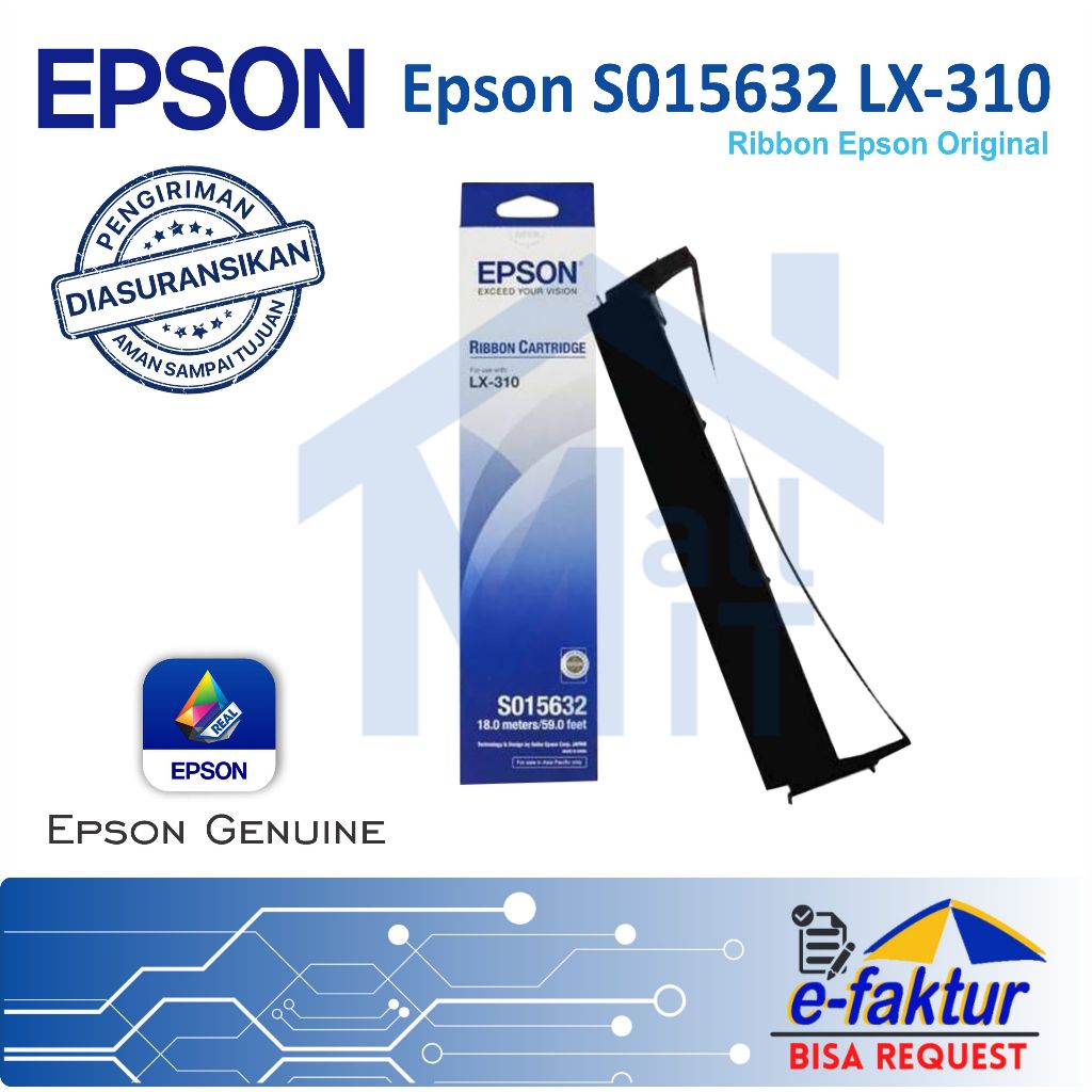 Jual MALLIT EPSON Ribbon Catridge Epson Untuk LX310 LX-310 LX 310 ...