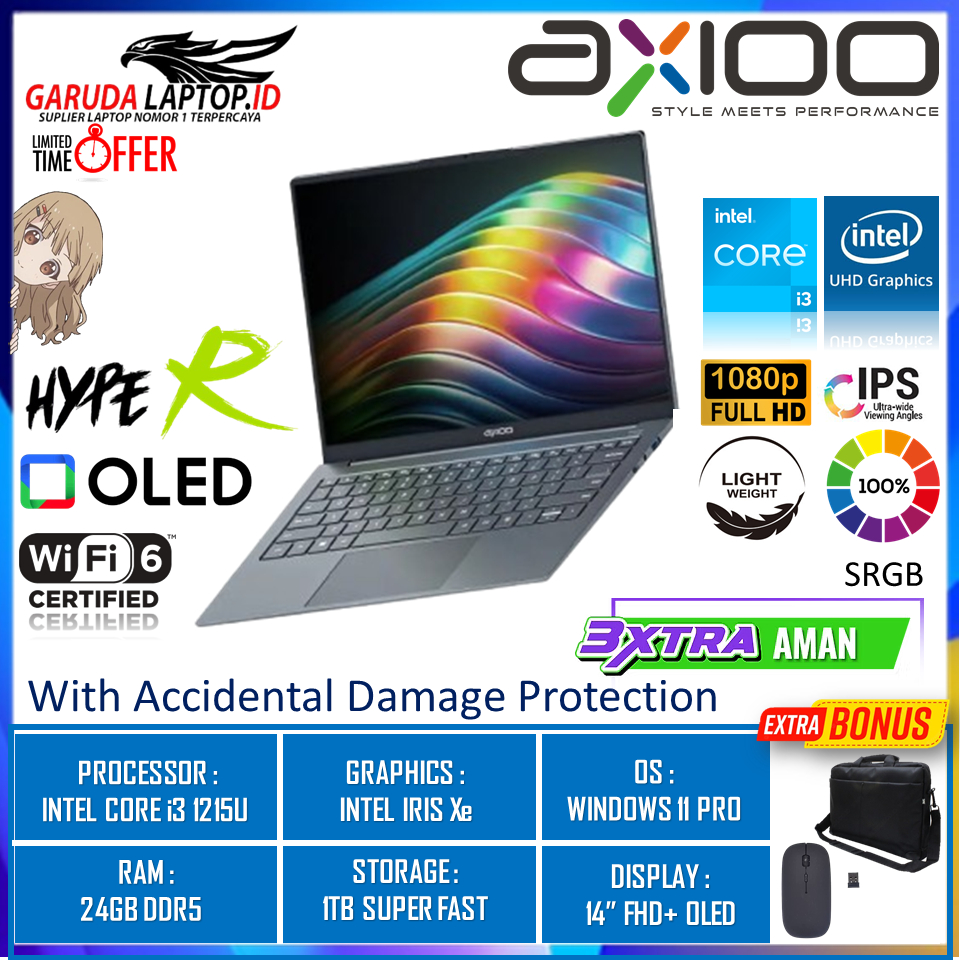 Jual Axioo MyBook Hype R3 OLED Intel i3 1215U 24GB 1TB FHD+ OLED ...