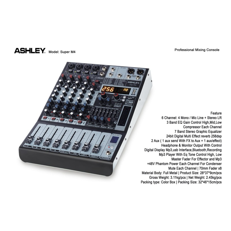 Jual Mixer ashley super m4 new model 256dsp plus comprase /mixer ...