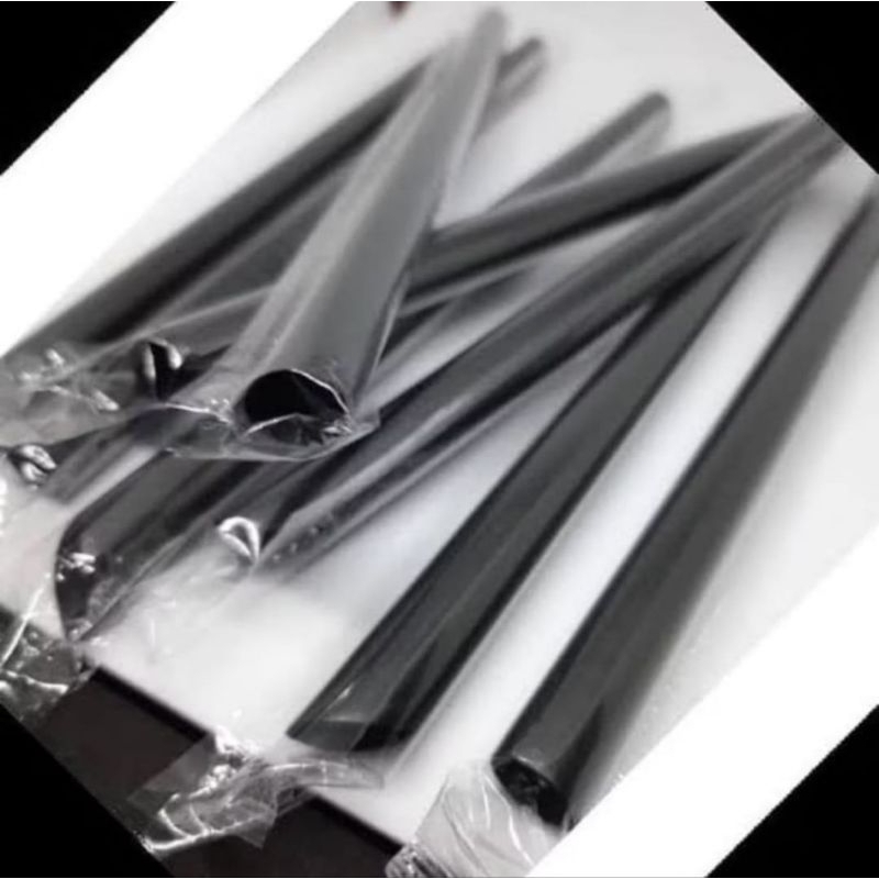Jual Sedotan STERIL HITAM Bungkus Plastik Lurus Runcing 12mm 21cm Hitam ...