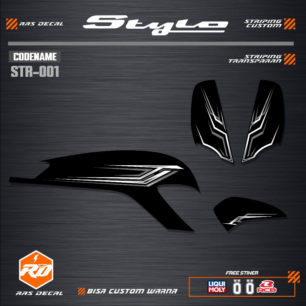 Jual Stiker Striping Custom Honda Stylo Transparan Motif Tribal ...