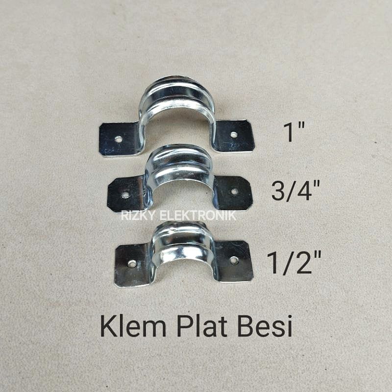 Jual Klem Pipa Model Omega Plat Besi Galvanis 1/2" 3/4" 1" Kuat Tebal | Shopee Indonesia