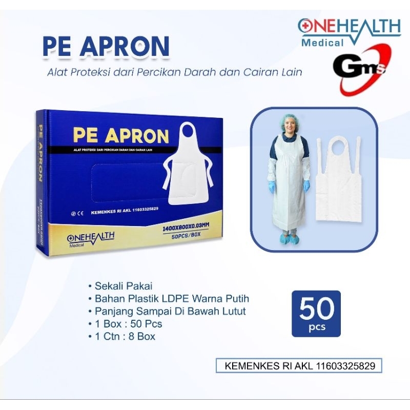 Jual Apron Plastik Onemed / Onehealth Pak isi 50 Pcs | Shopee Indonesia