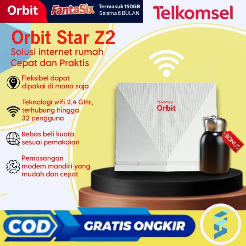 Jual Orbit Telkomsel Star Z2 Modem WiFi 4G High Speed LTE Cat4 Router ...