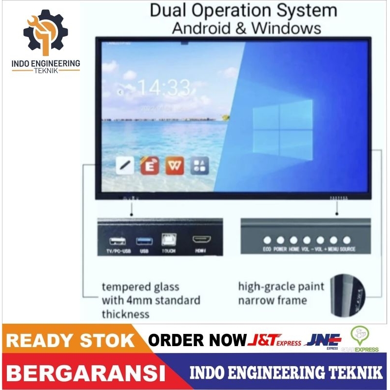 Jual Interactive Digital Smart White Board Dual Os Haser X1 55/65/75 ...