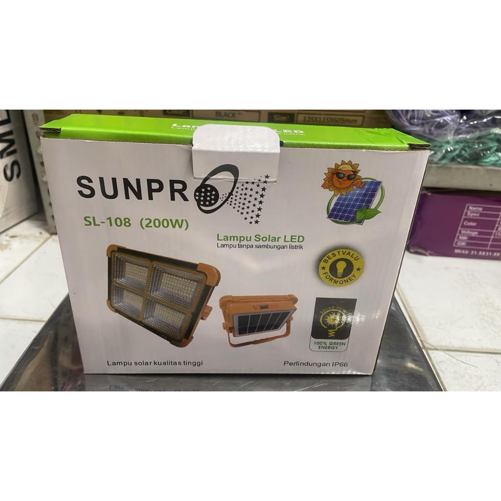 Jual Lampu Solar Panel LED 200 Watt Sunpro SL-108 Tanpa Sambungan ...
