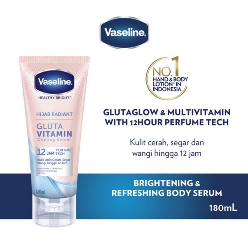 Jual VASELINE HIJAB RADIANT GLUTA VITAMIN 180ML | Shopee Indonesia