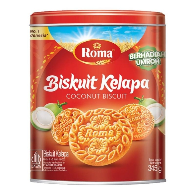 Jual STOK TERBARU!!biskuit Roma kelapa can 345 gram | Shopee Indonesia