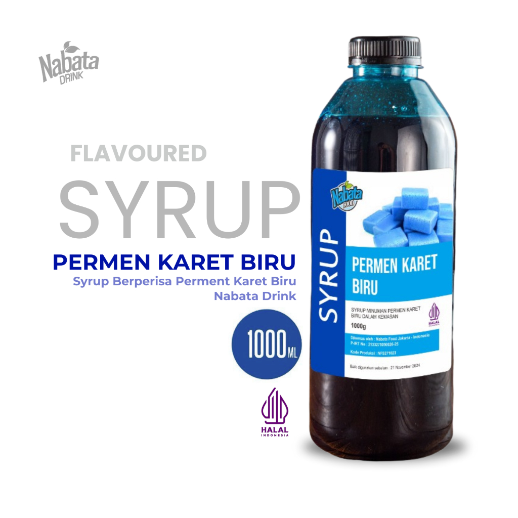 Jual Sirup Permen Karet Biru 1000ML Nabata Drink - Syrup Bubblegum Blue ...