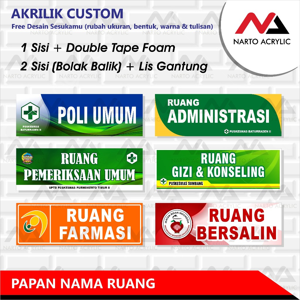 Jual SIGN BOARD AKRILIK | PAPAN NAMA RUANG | AKRILIK CUSTOM | FREE ...