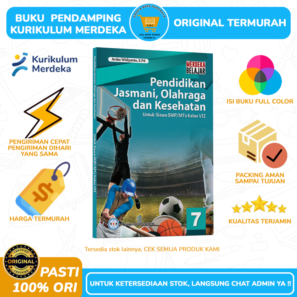 Jual Buku Pendamping Siswa PJOK Olahraga Kelas 7 SMP - Kurikulum Merdeka - Penerbit Global ...