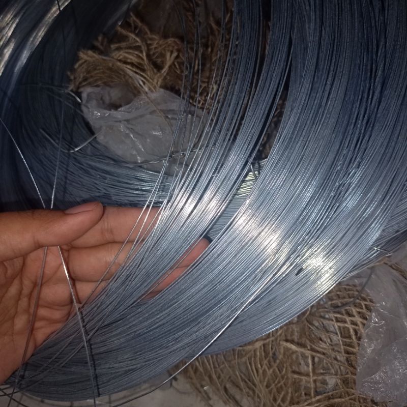 Jual Kawat Ikat Putih BWG Kawat Seng Galvanis Kecil 22m Per Kilo Kg | Shopee Indonesia