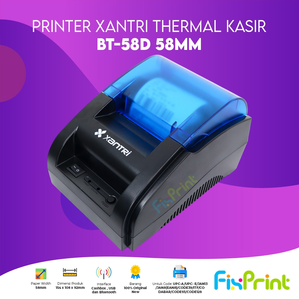 Jual FixPrint Printer Kasir Thermal Print Struk Bluetooth + USB Xantri ...