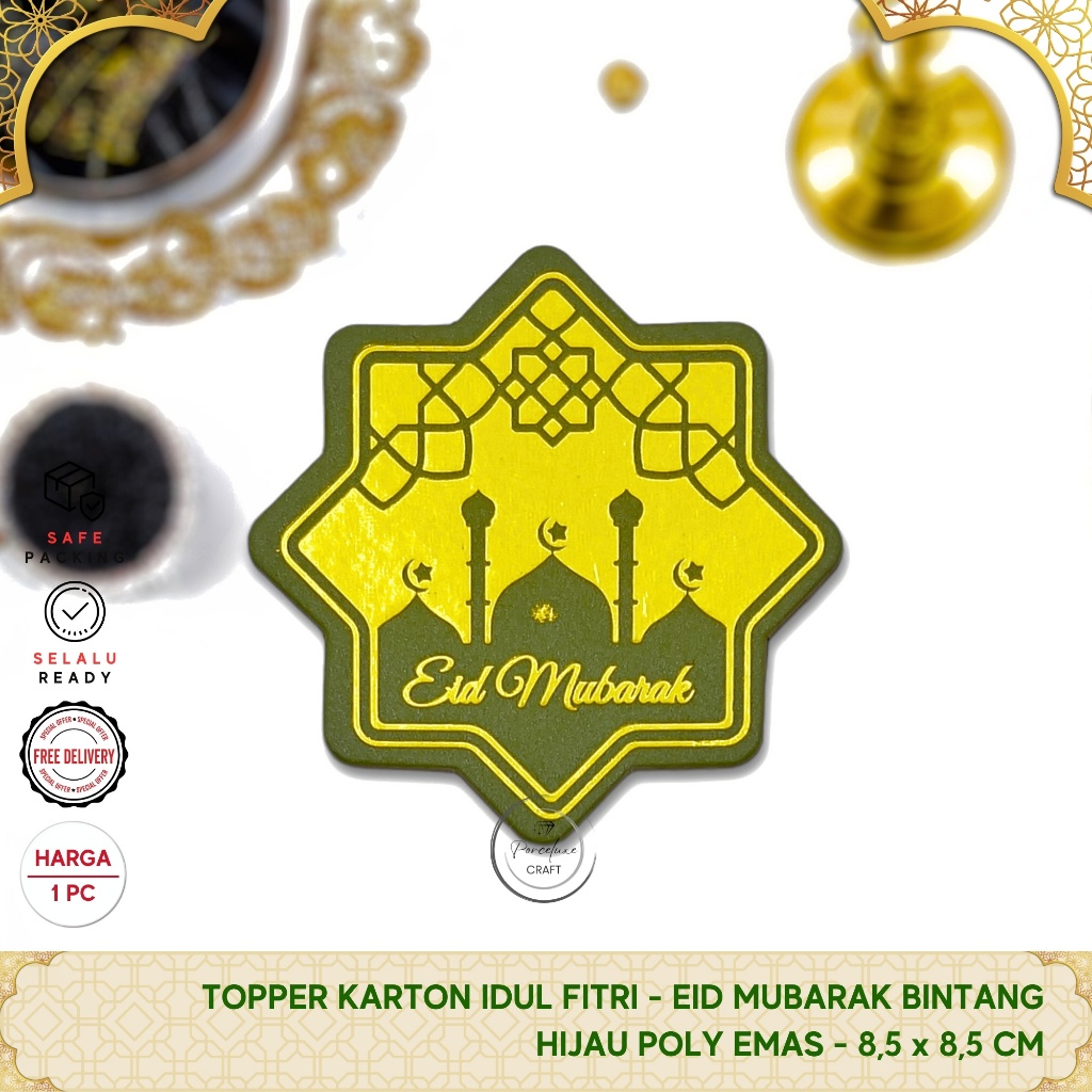 Jual Topper Hiasan Dekorasi Hampers Bingkisan Idul Fitri Lebaran Karton ...