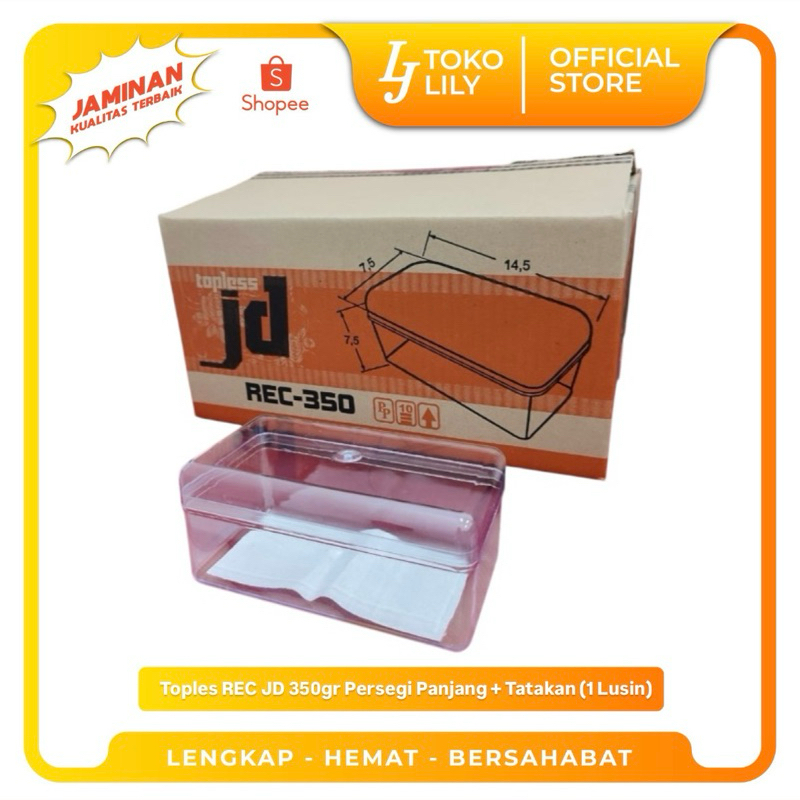 Jual Toples Kue Kering Persegi Panjang + Tatakan REC JD 350gr (1 Lusin) | Shopee Indonesia