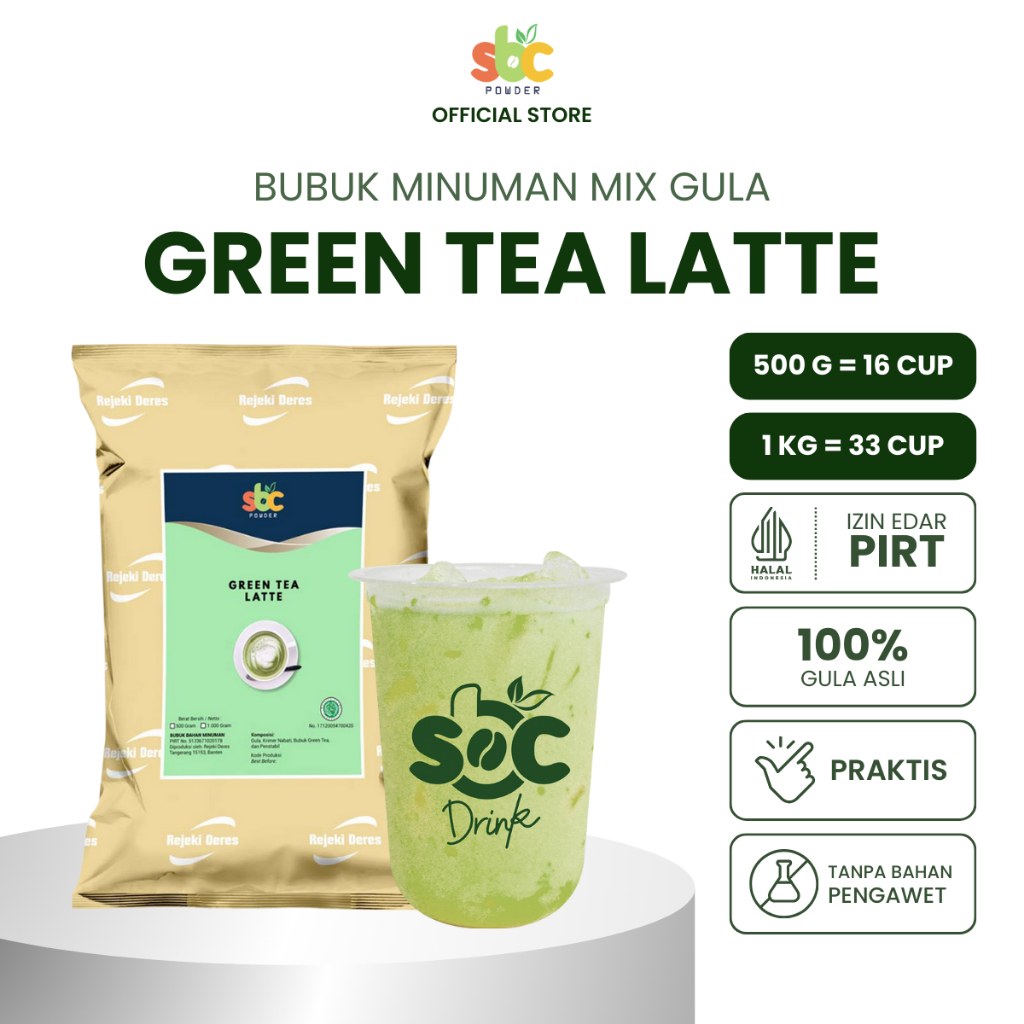 Jual GREEN TEA LATTE 1000 GRAM Bubuk Minuman Mix Gula / Powder Drink ...