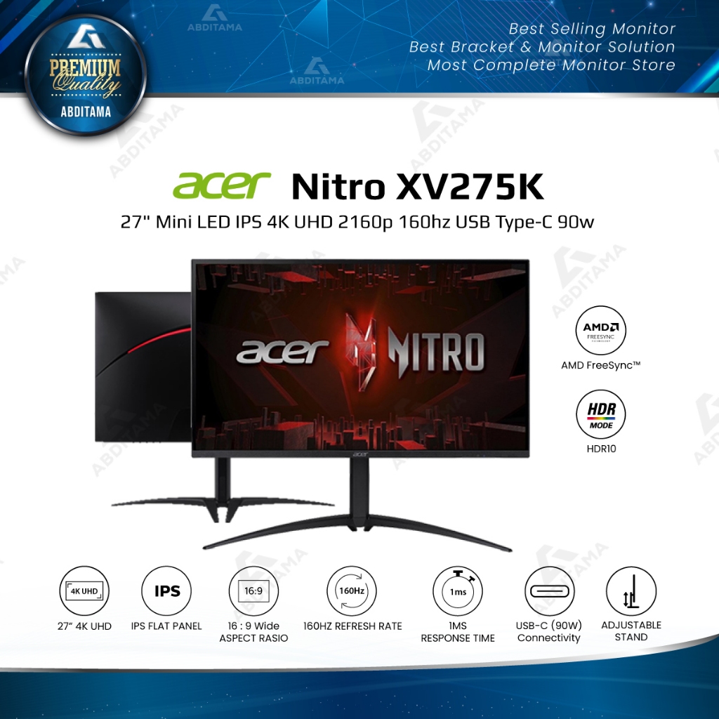 Jual Monitor Mini LED Acer Nitro XV275K 27" Mini LED IPS 4K UHD ...