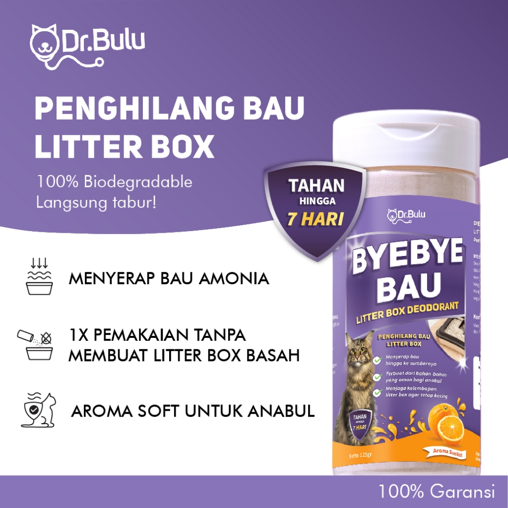 Jual Dr.Bulu - Bye Bye Bau Penghilang Bau Litter Box Kucing dan Anjing ...