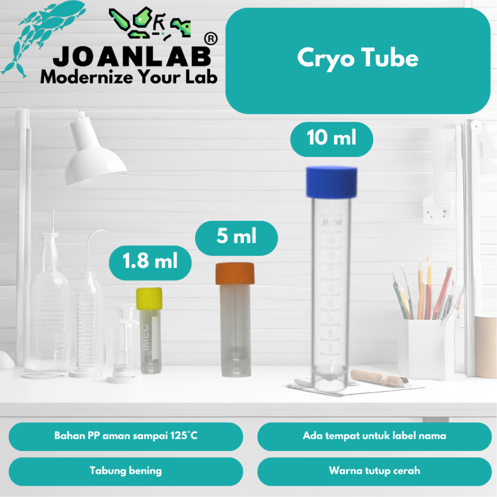 Jual JOANLAB Cryo Tube Tabung Sample 1.8/5 ml mililiter Cryovial ...