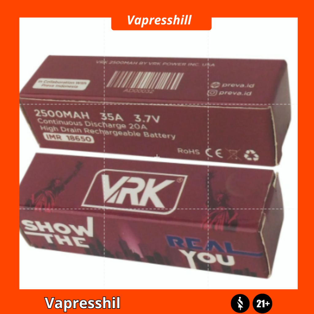 Jual BATERAI VRK BATTERY 18650 2500MAH VRK BATERAI VAPE BATTERY VRK ...