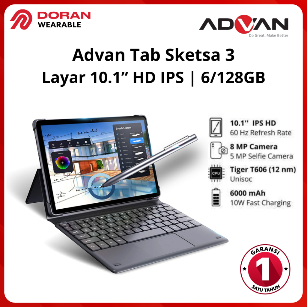 Jual Tablet Advan Tab Sketsa 3 Layar 10.1” HD IPS 6/128GB - Garansi ...