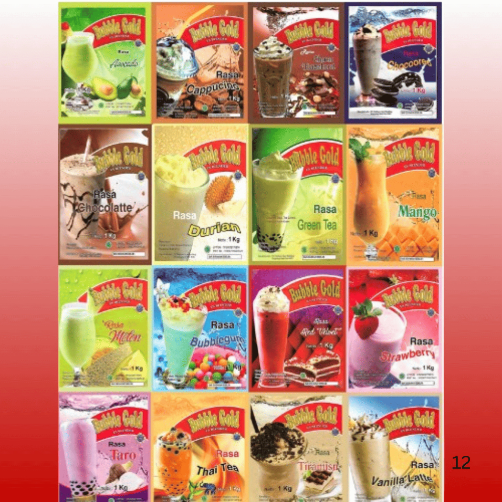 Jual Serbuk/Bubuk Minuman Berbagai Macam Rasa Merek Bubble Gold Kemasan ...