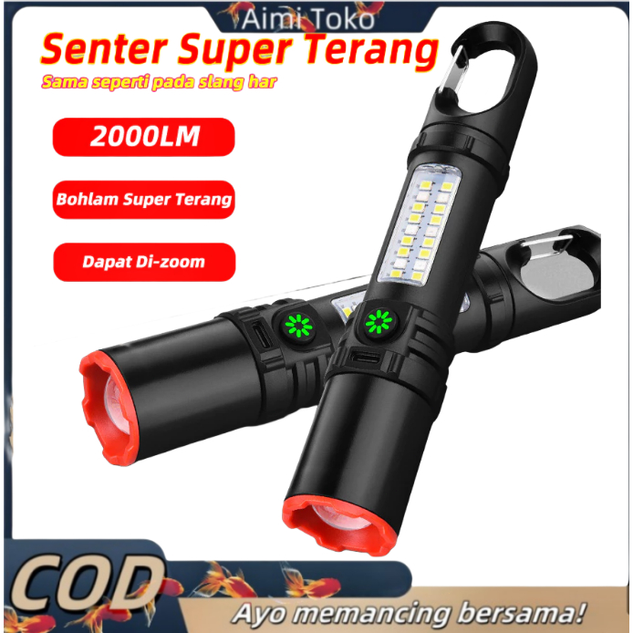 Jual AIMI Senter LED Super Terang Multifungsi Tahan Air Portable Senter ...