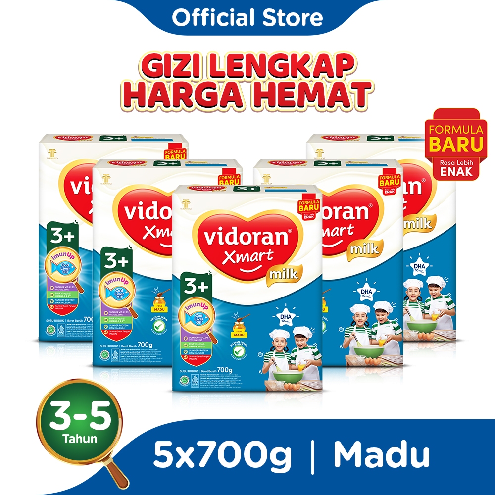 Jual vidoran Xmart 3+ Madu 700gr Susu Formula Pertumbuhan Anak 3-5 ...