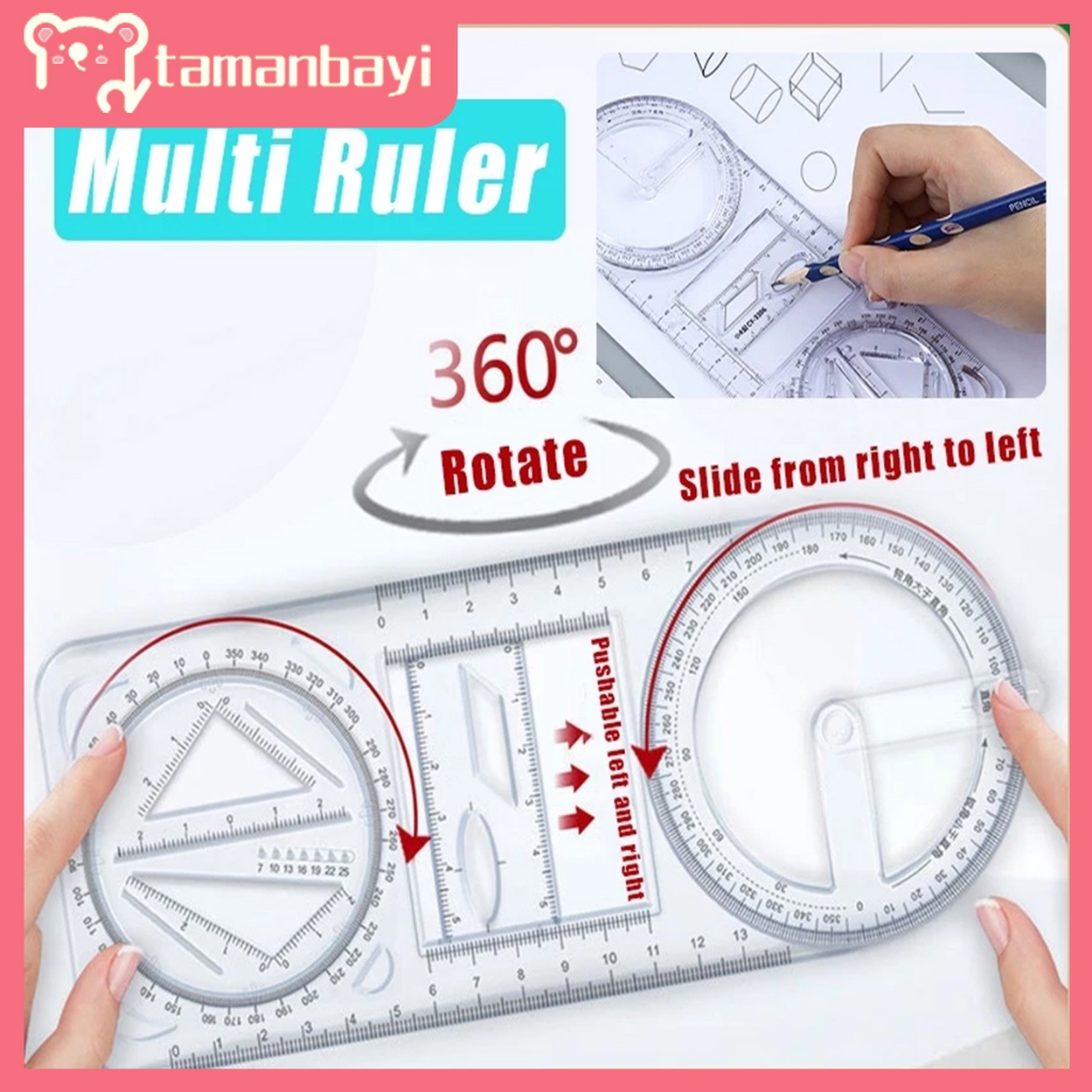 Jual Penggaris Multifungsi Geometri Rotary Rotary Geometric Drawing ...