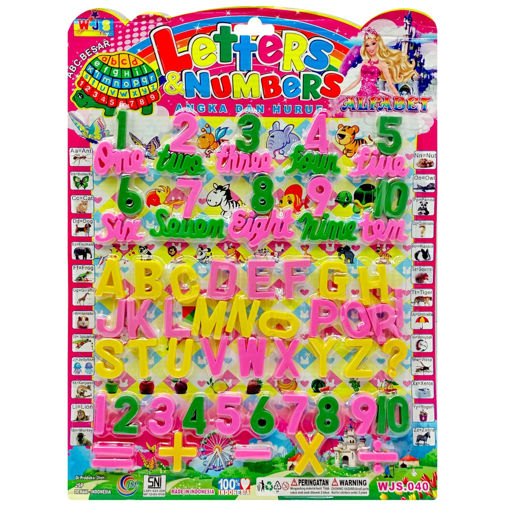 Jual Mainan Edukasi Alphabet Set Abjad Angka dan Huruf WJS040&168HA ...