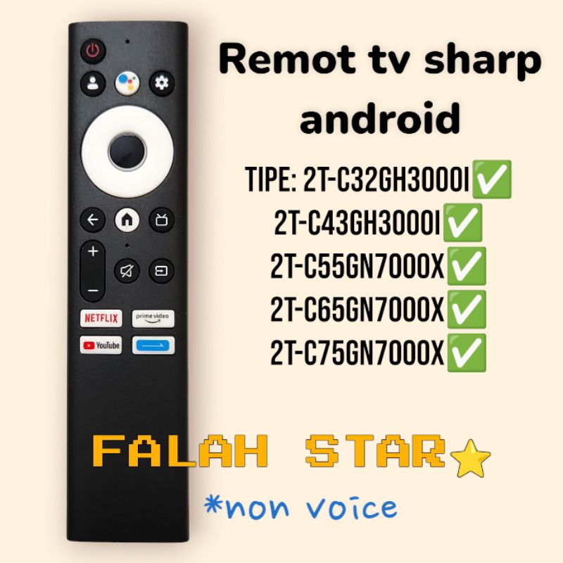 Jual remot tv sharp aquos android tipe 2t-c32gh3000i 2t-c43gh3000i non voice | Shopee Indonesia