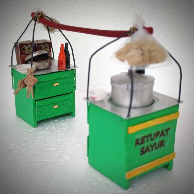 Jual Miniatur Rombong/Pikulan KETUPAT SAYUR 1/12 Scale Handmade ...