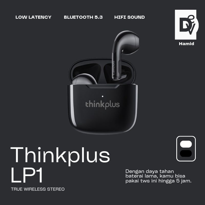 Jual Thinkplus LP1 Headset Earphone Earbuds TWS Bluetooth Wireless Sound Hifi Stereo | Shopee ...