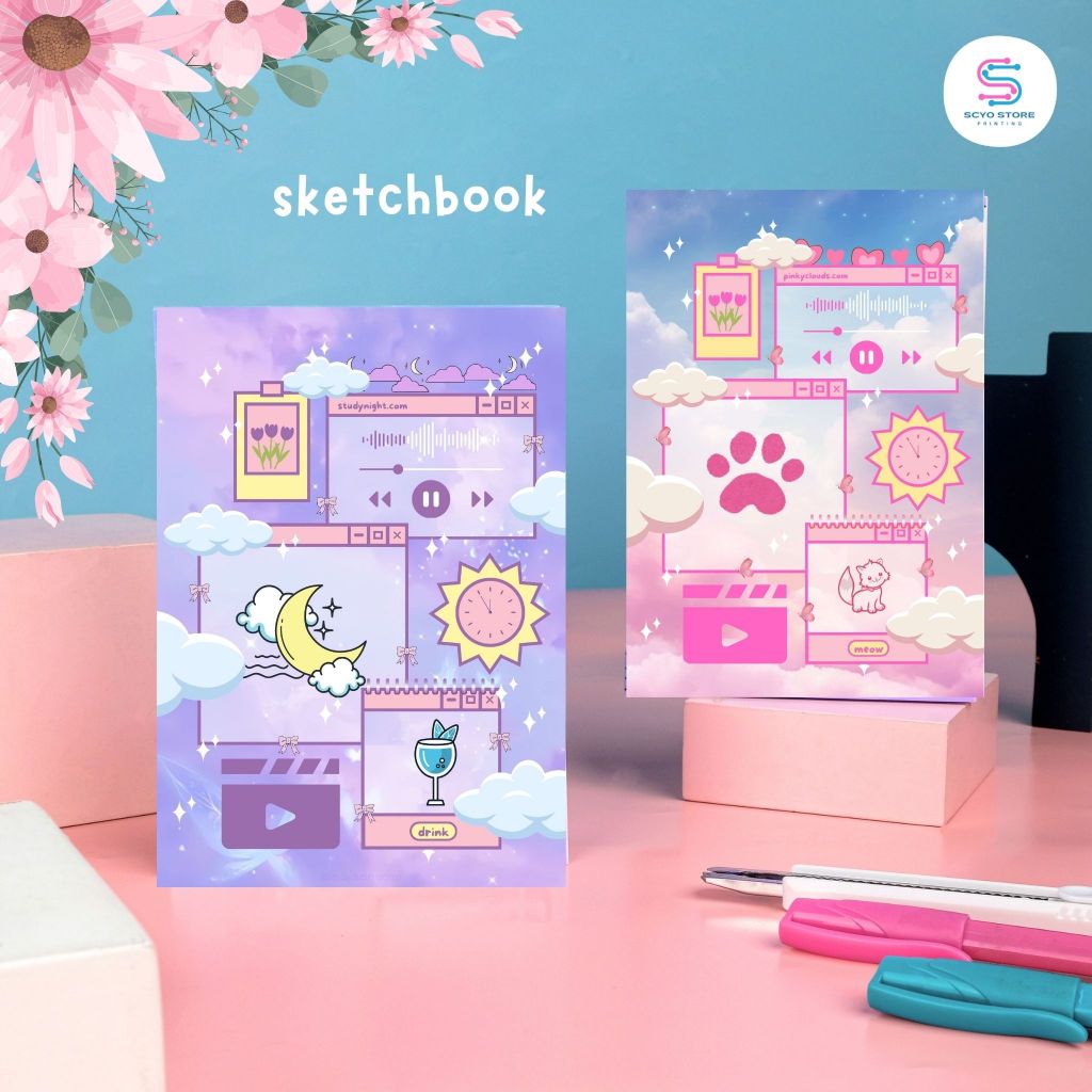 Jual Buku Tulis Sketchbook Notebook A6 Motif Aesthetic Scrapbook ...