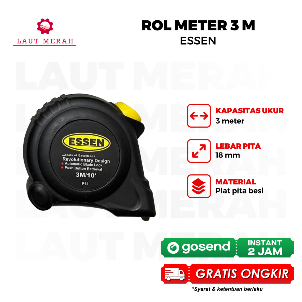 Jual essen meteran / meteran 10m essen / meteran 7.5m essen / meteran ...