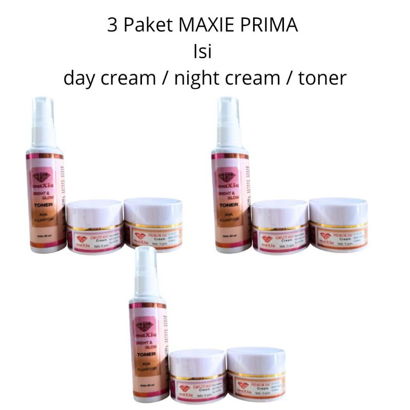 Jual Paket isi 2 dan 3 Pcs Maxie Prima Skincare Baru Mencerahkan wajah ...