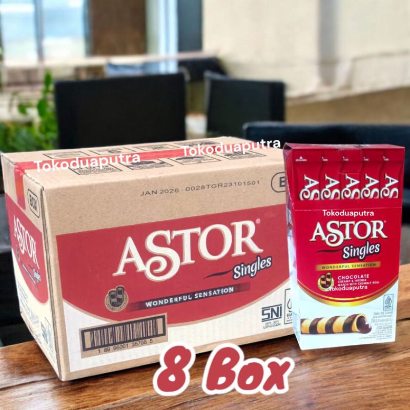 Jual Astor Singles Coklat 1 Karton 8 Box / Astor Coklat Singles / Astor ...