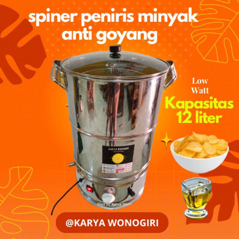 Jual spinner peniris minyak stainles kapasitas 12 liter | Shopee Indonesia