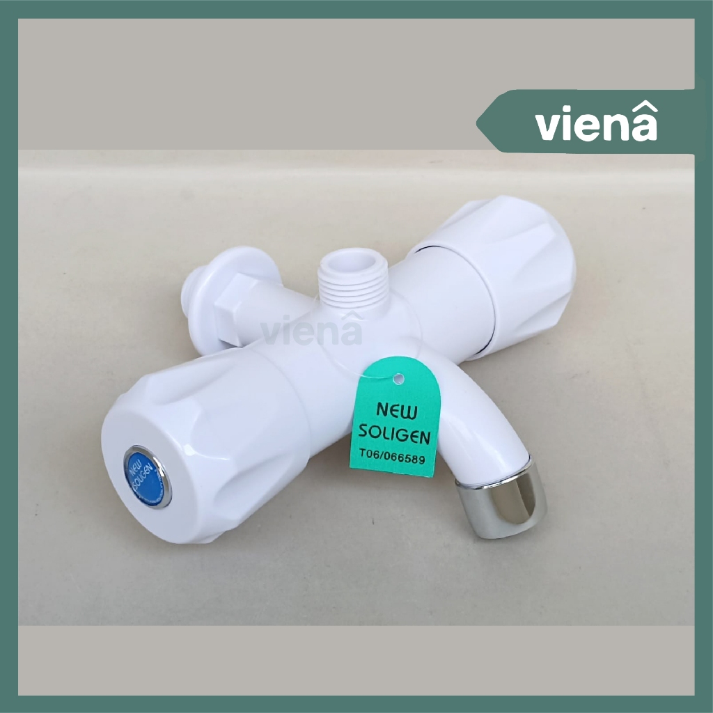 Jual [ VIENA ] Kran Cabang Keran Air Double Keran Shower PVC Soligen ...