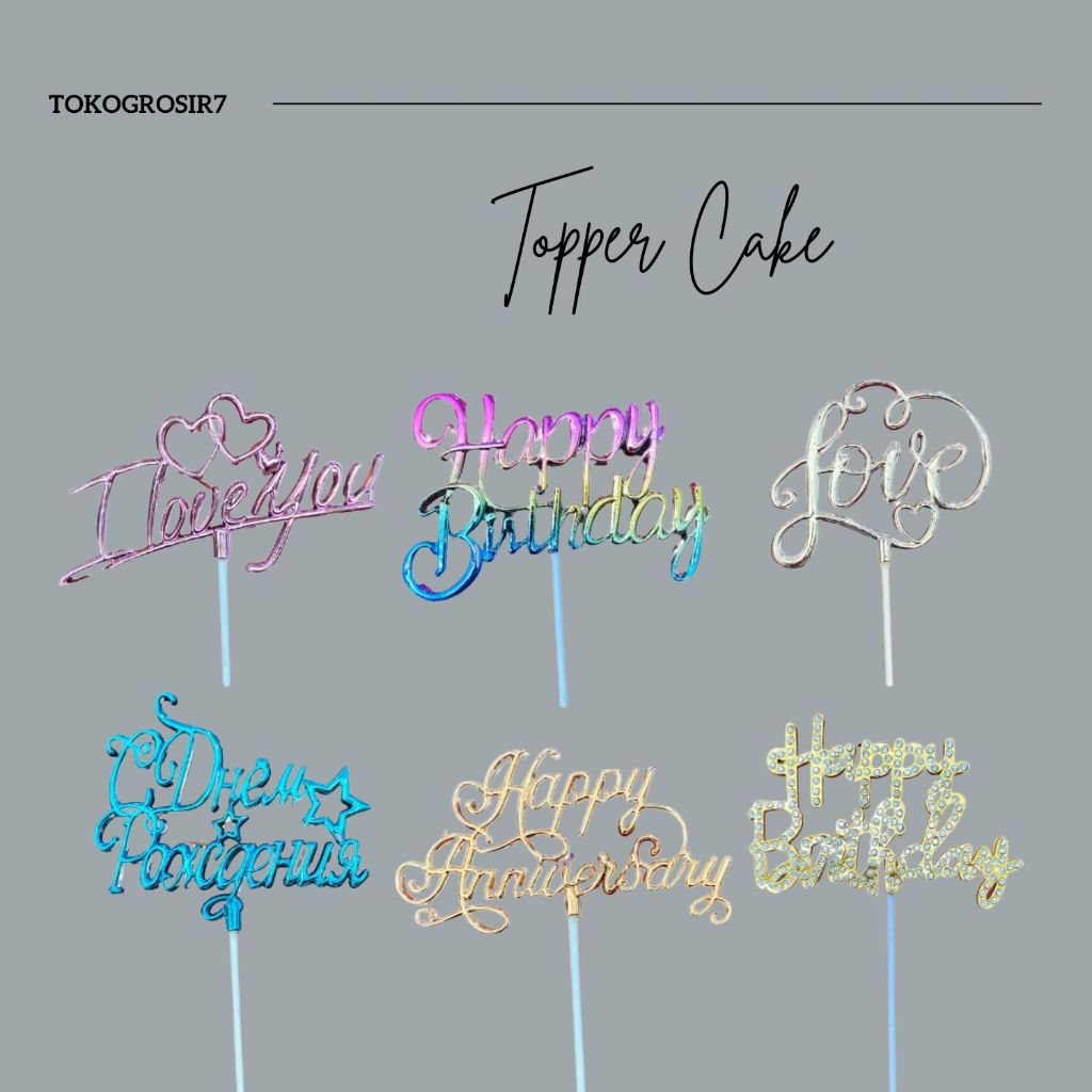 Jual TOPPER GOLD ACRYLIC / HBD / HAPPY ANNIVERSARY / LOVE / HBD BOLD ...