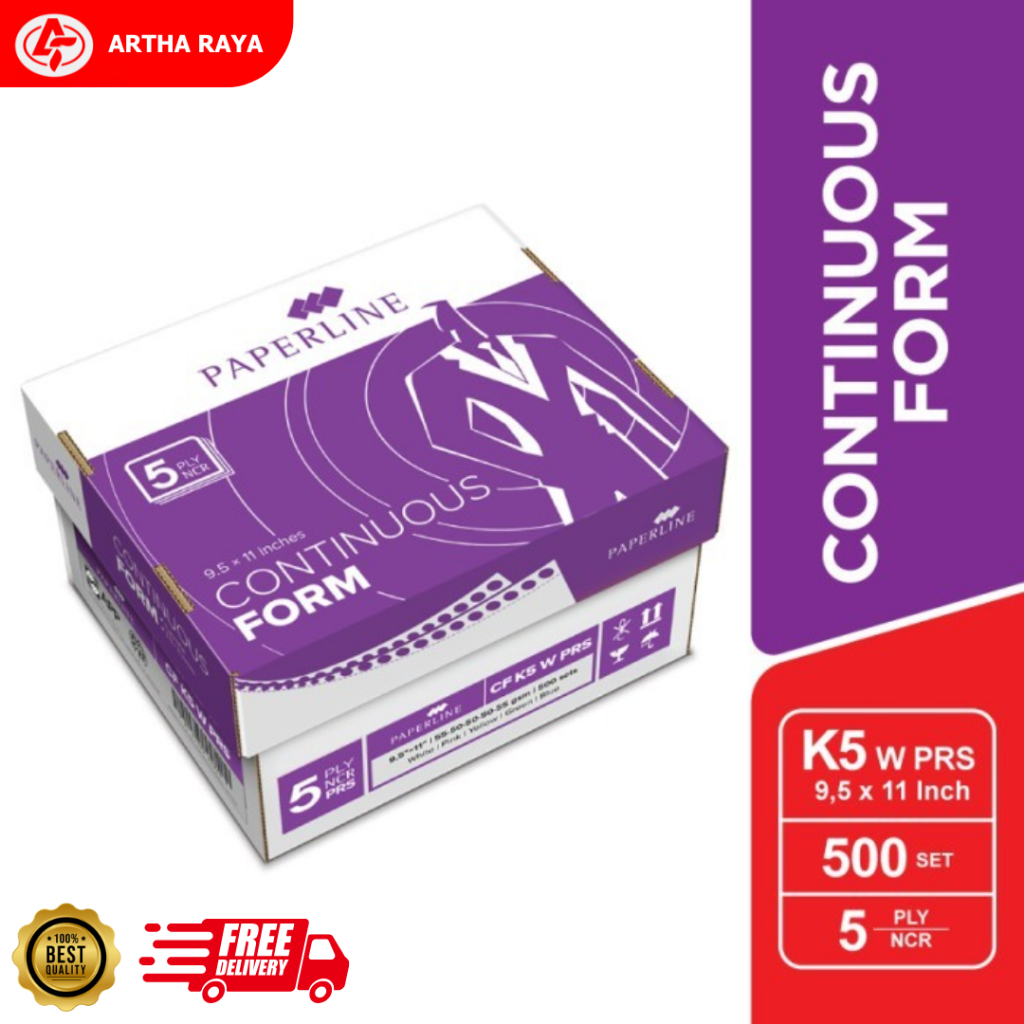 Jual Kertas Continuous Form Paperline 5 Ply PRS ( Bagi 2 ) 1 Dus ...